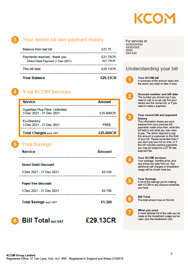Explained - Your Final Bill | KCOM Lightstream Real Fibre Broadband